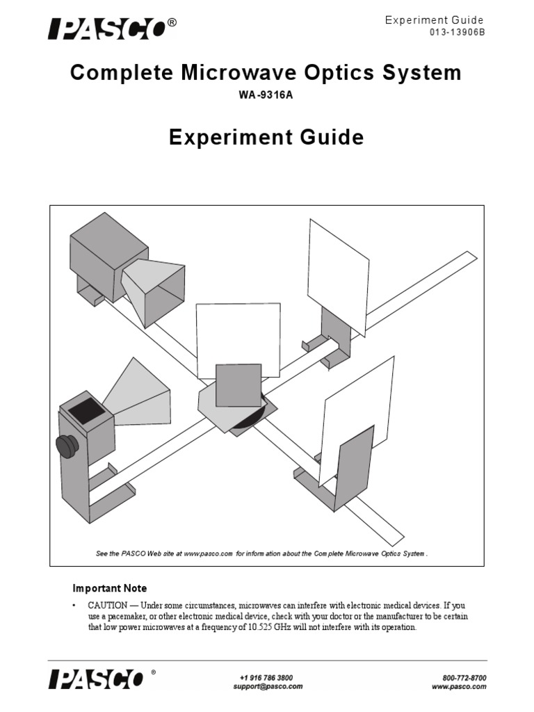PASCO WA9314C Exp Guide Microwave Optics | PDF | Refraction | Waves