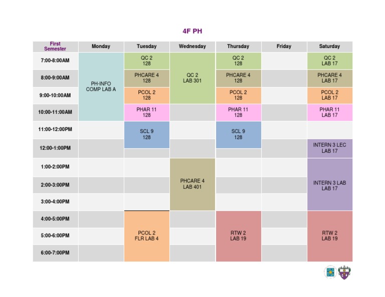 Pharmacy Student Schedule | PDF
