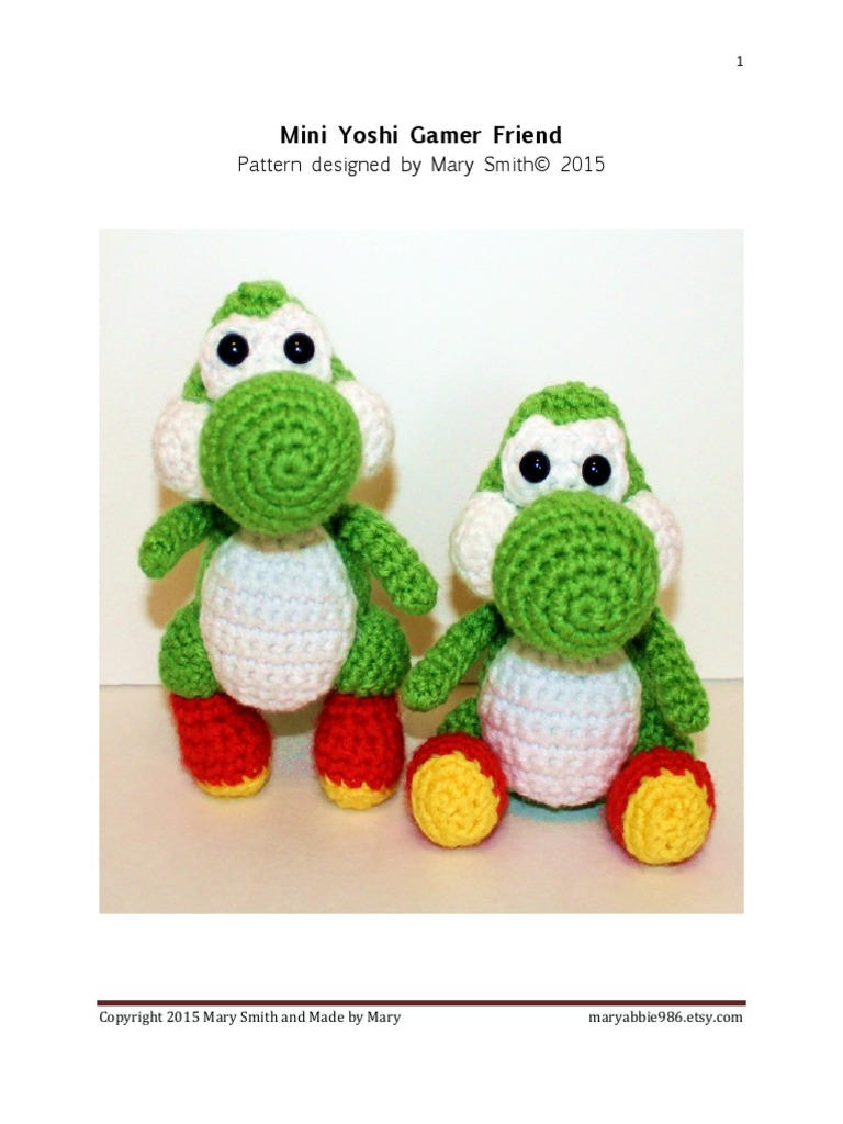 Yoshi Amigurumi Stitching Pattern | PDF | Amigurumi | Crochet