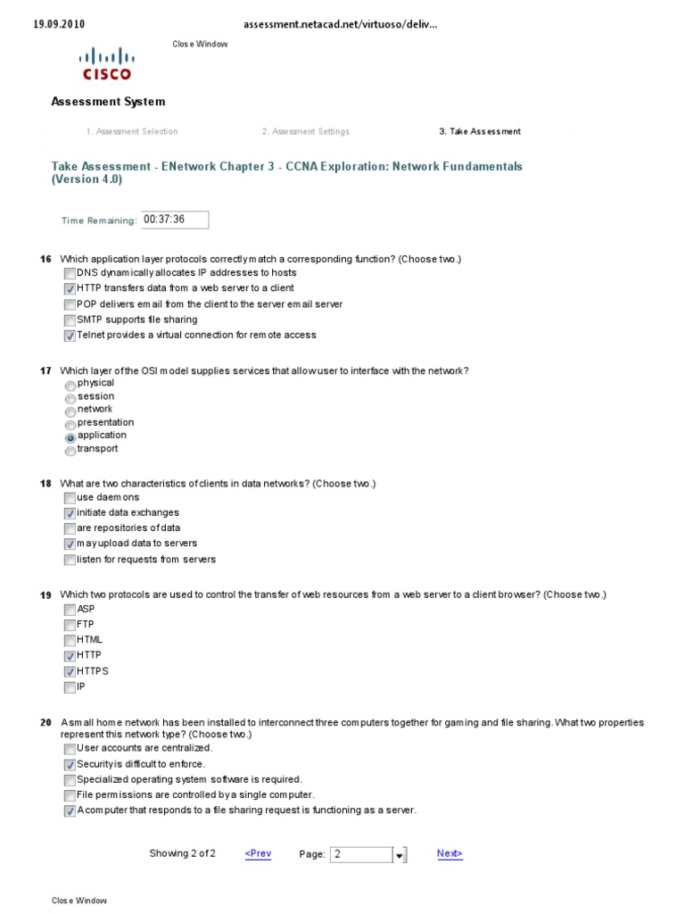 Take Asse Ssment - Enetwork Chapter 3 - Ccna Exploration: Network ...