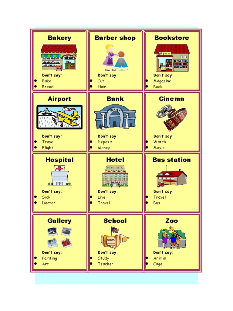 5563 Taboo Cards Places in City | PDF | Mystery, Thriller & Crime Fiction