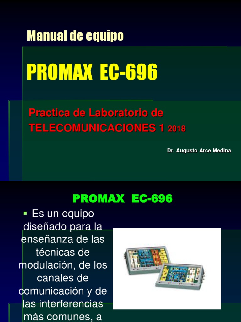 Presentación Promax EC-696 2018 | PDF | Modulación | Ingeniería en ...