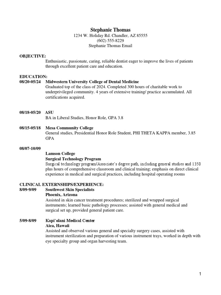 Stephanie Resume 2 | PDF | Surgery | Dentistry