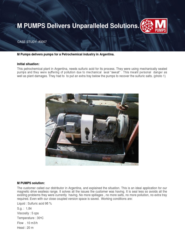 MPP Pumps For A Petrochemical PDF | PDF