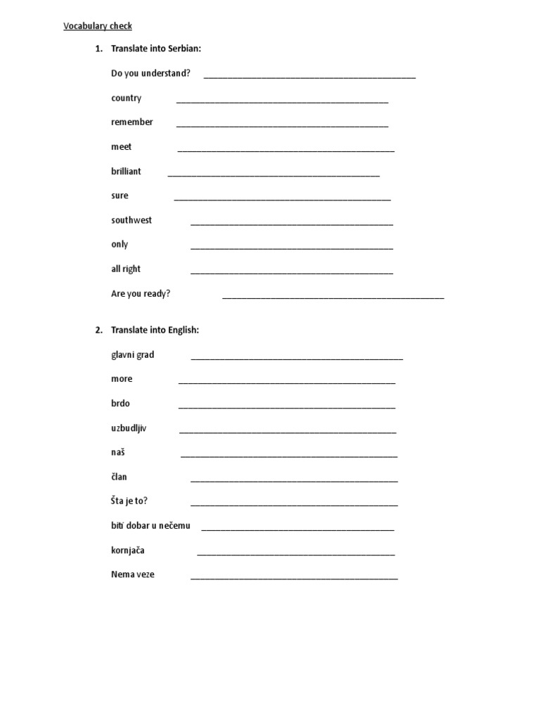 Vocabulary Check | PDF