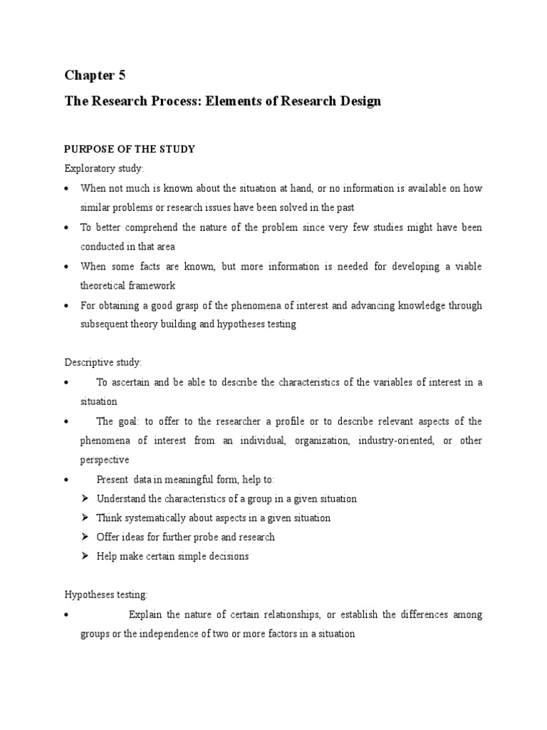 The Research Process Elements of Research Design | PDF | Research ...