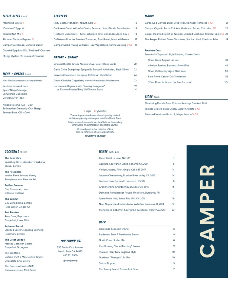 Camper Menu | PDF