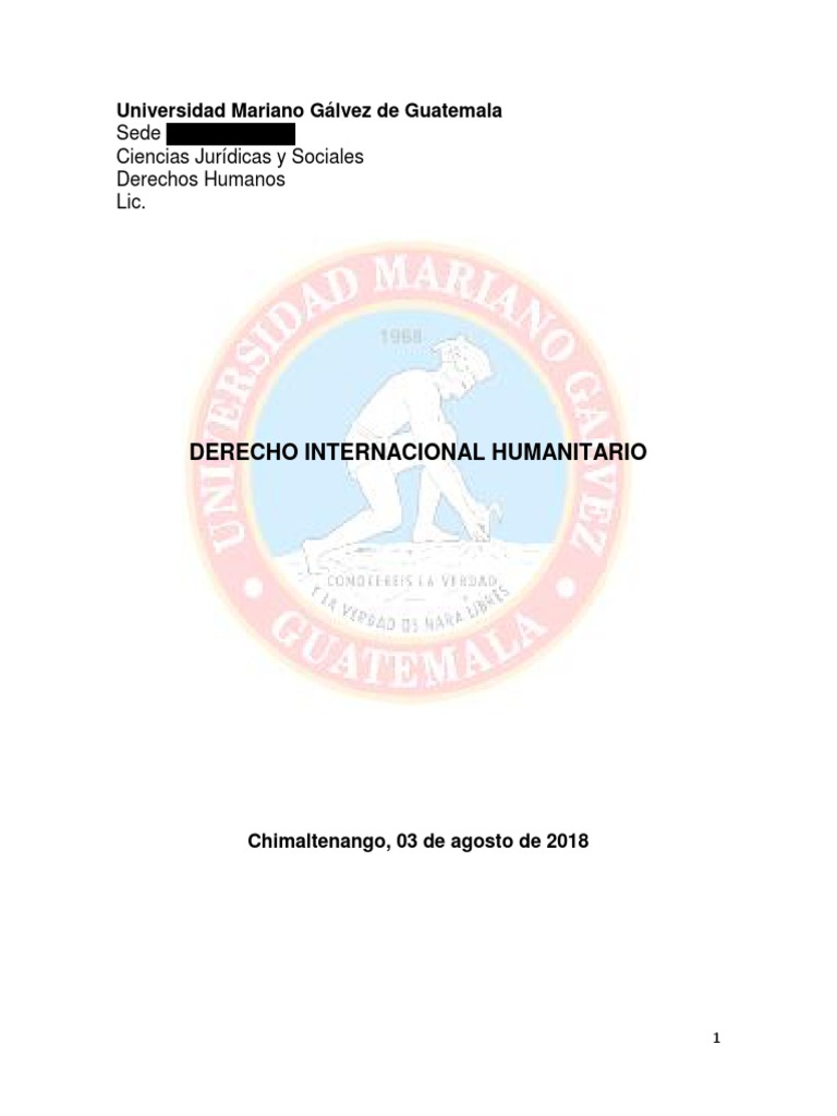 Derecho Internacional Humanitario Temas Editado | PDF | Ley humanitaria ...