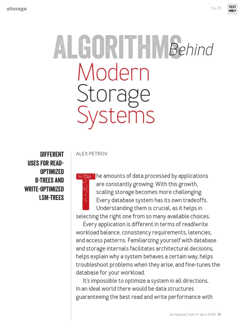 Algorithms: Modern Systems | PDF | Database Index | Information ...