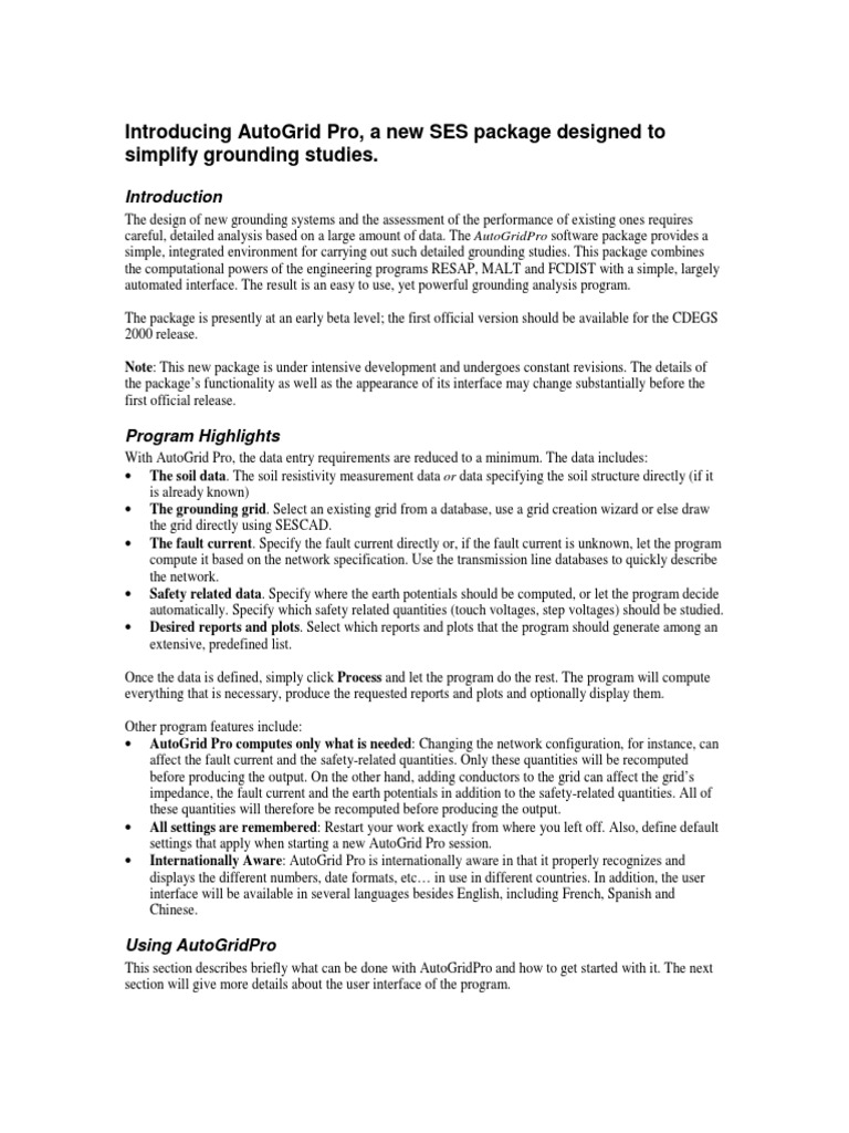 Ses-Cdegs 2k - Autogrid Pro | Download Free PDF | Databases | Computer File