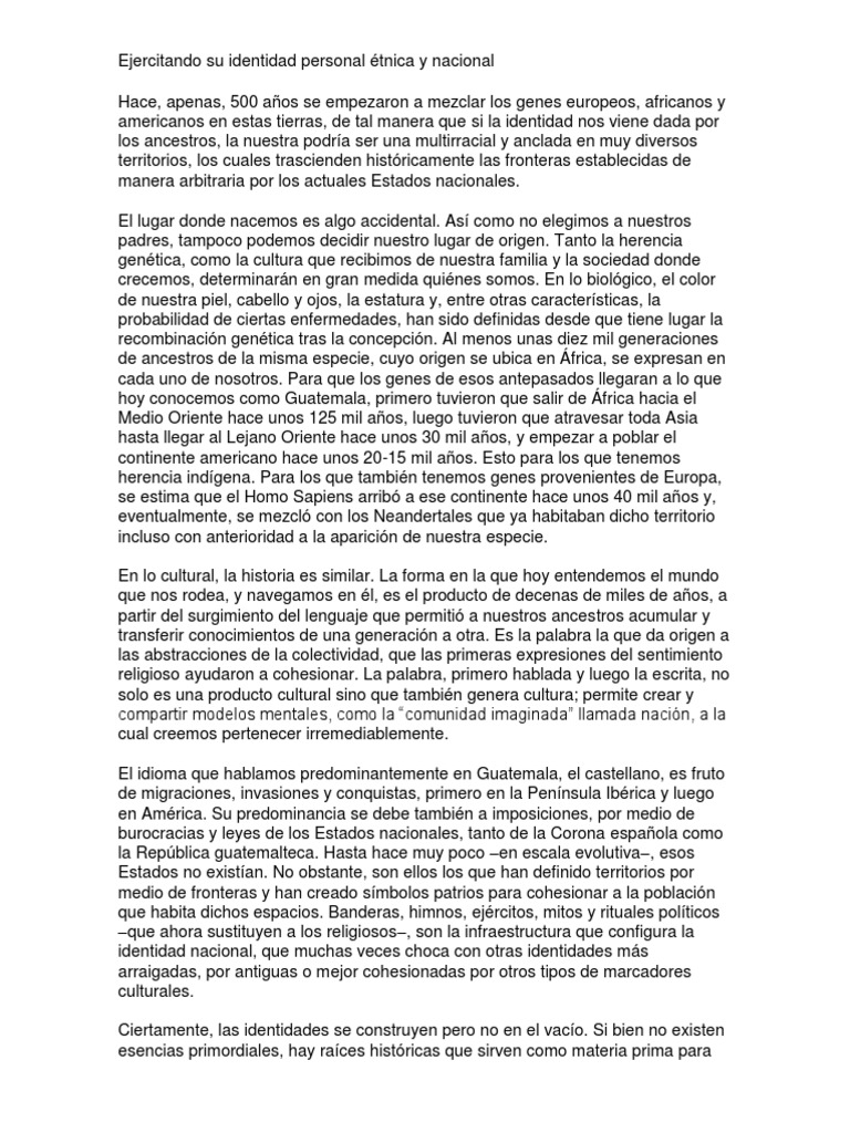 Identidad Étnica y Nacional en Guatemala | PDF | Nación | Raza ...