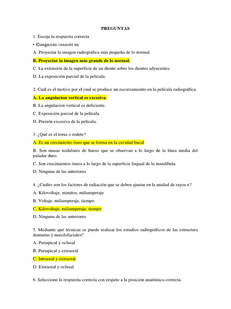 Preguntas Radiologia | PDF | Rayo X | Radiografía