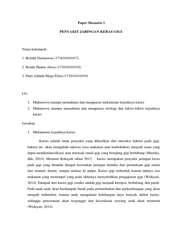 Mekanisme dan Proses Karies Gigi | PDF