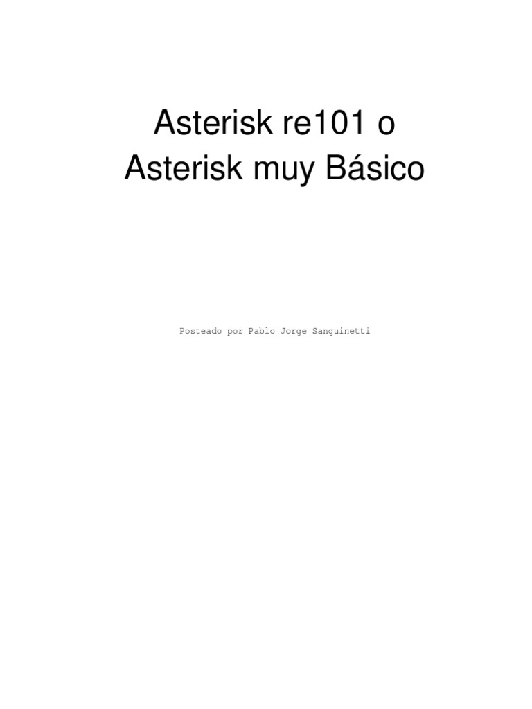 Asterisk Basico | PDF