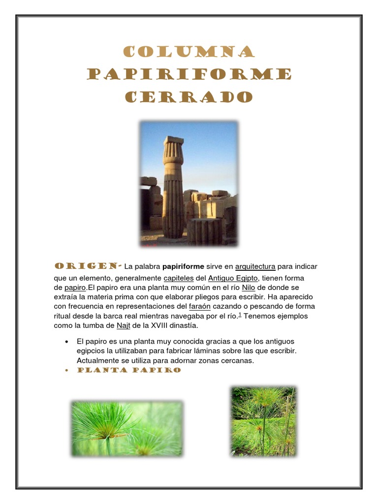 Columna Papiriforme Cerrado | PDF | Columna | templo
