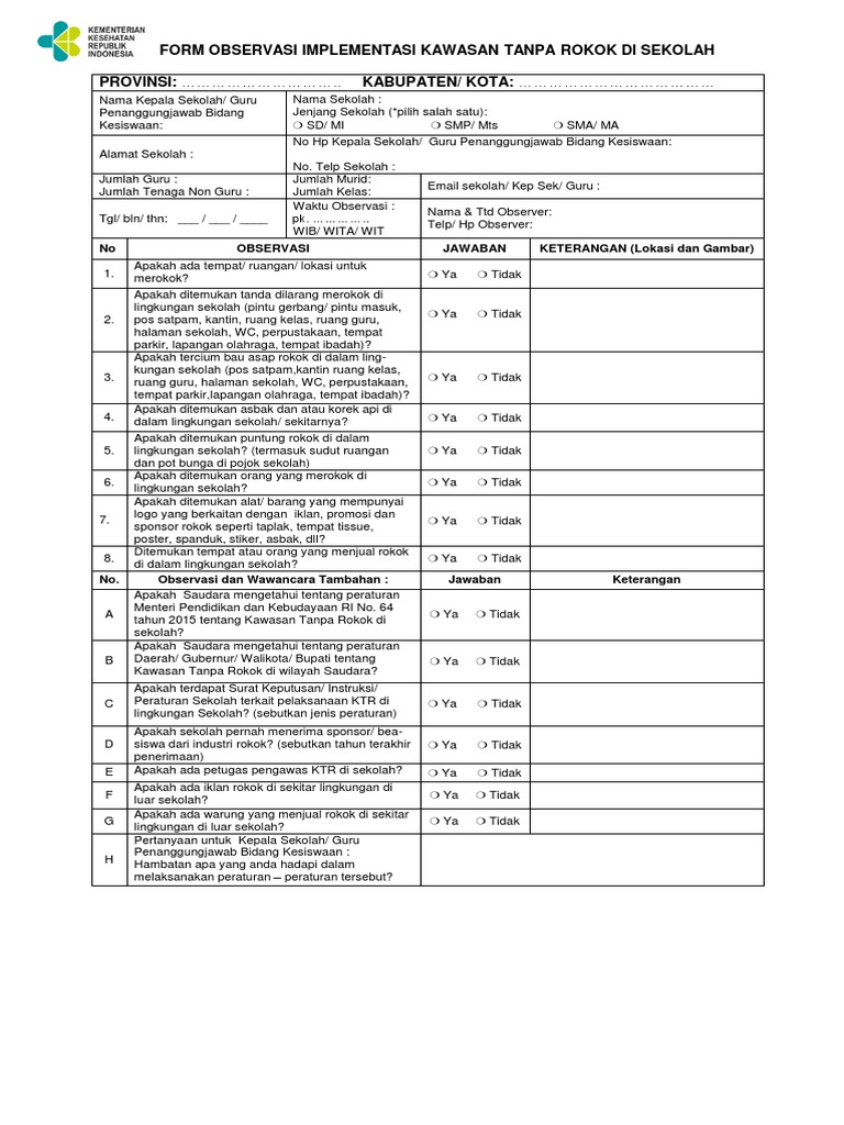 Form Observasi Sekolah | PDF
