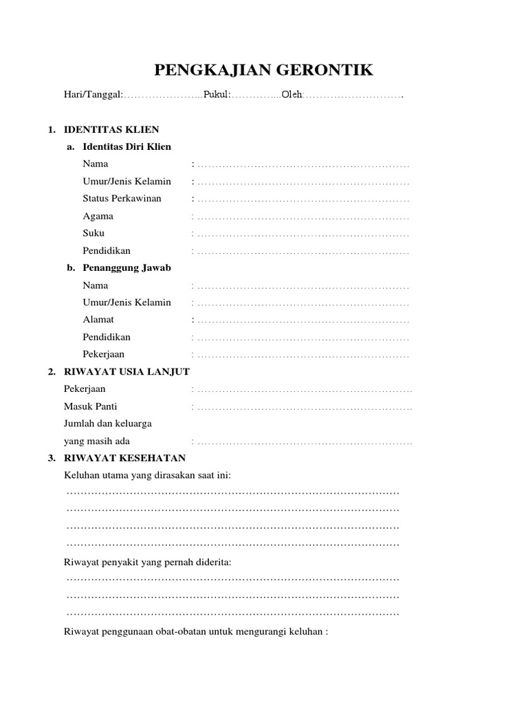 Pengkajian Gerontik Dalam Individu | PDF