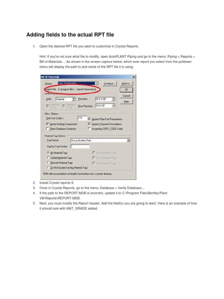 Adding Fields To RPT File | Download Free PDF | Menu (Computing ...
