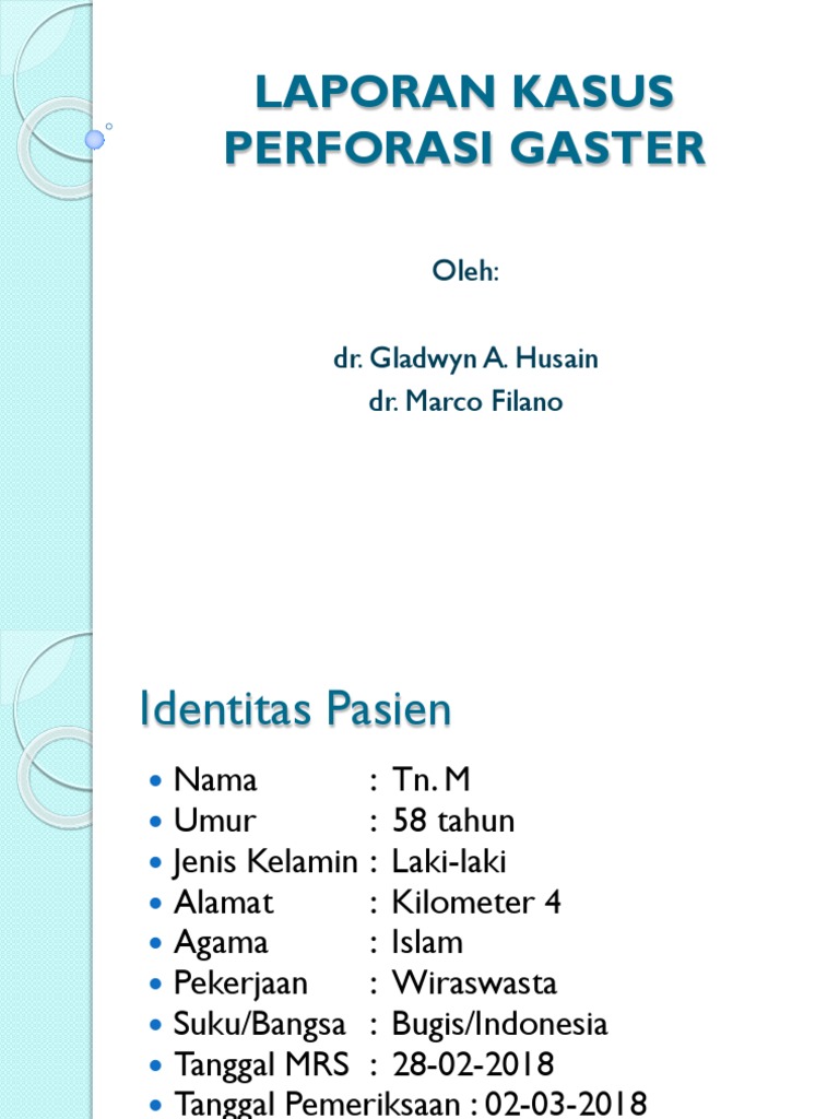 LAPSUS Perforasi Gaster | PDF