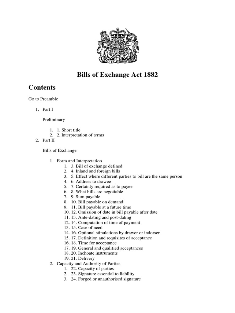Bills of Exchange Act 1882 | Negotiable Instrument | Promissory Note