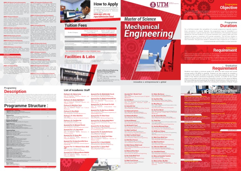 MSc in Mechanical Engineering Overview | PDF | Fluid Dynamics | Heat ...