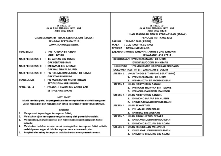 JAWATANKUASA SEGAK 2018sid | PDF