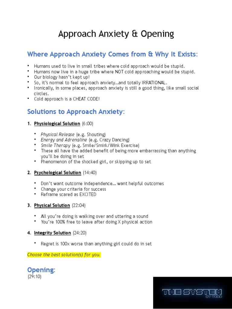 Overcoming Approach Anxiety Strategies | PDF | Psychological Concepts ...