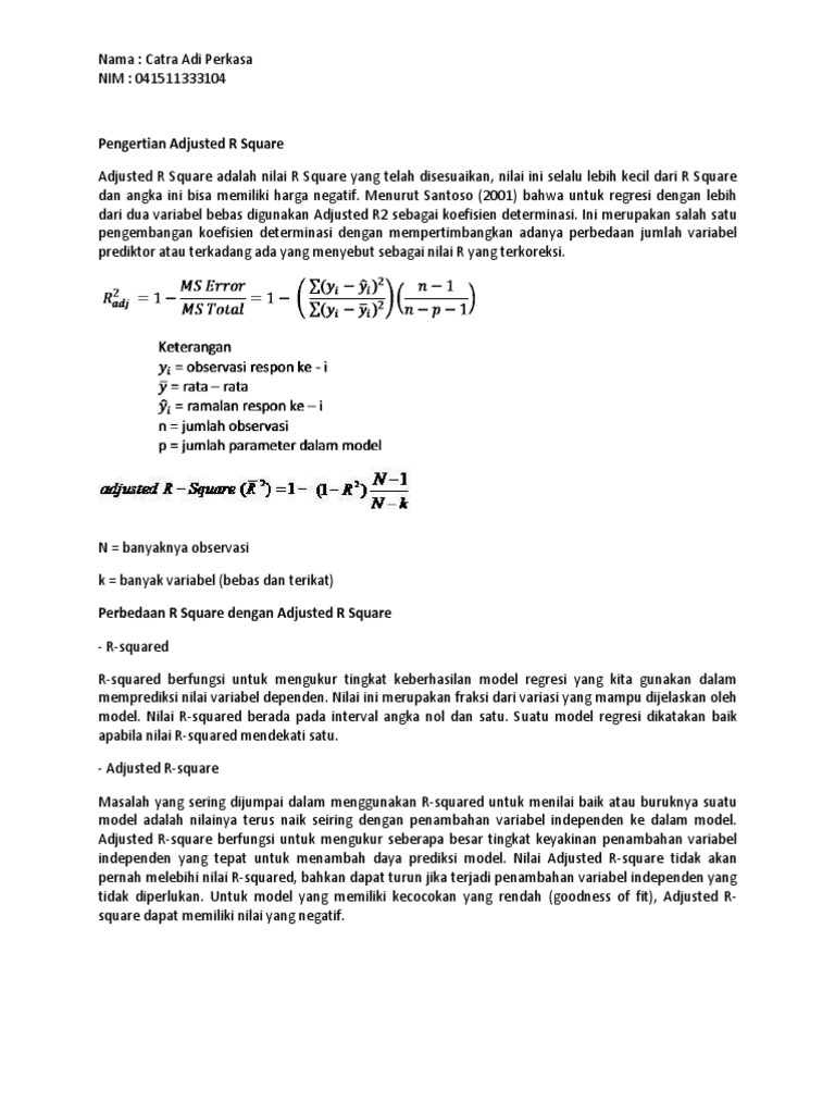 Mepen Adjusted R Square | PDF