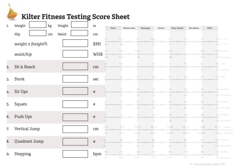 Fitness Testing Data & Graph | PDF