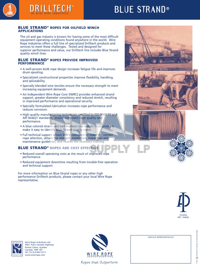Drilltech Bluestrand | PDF | Wire | Rope