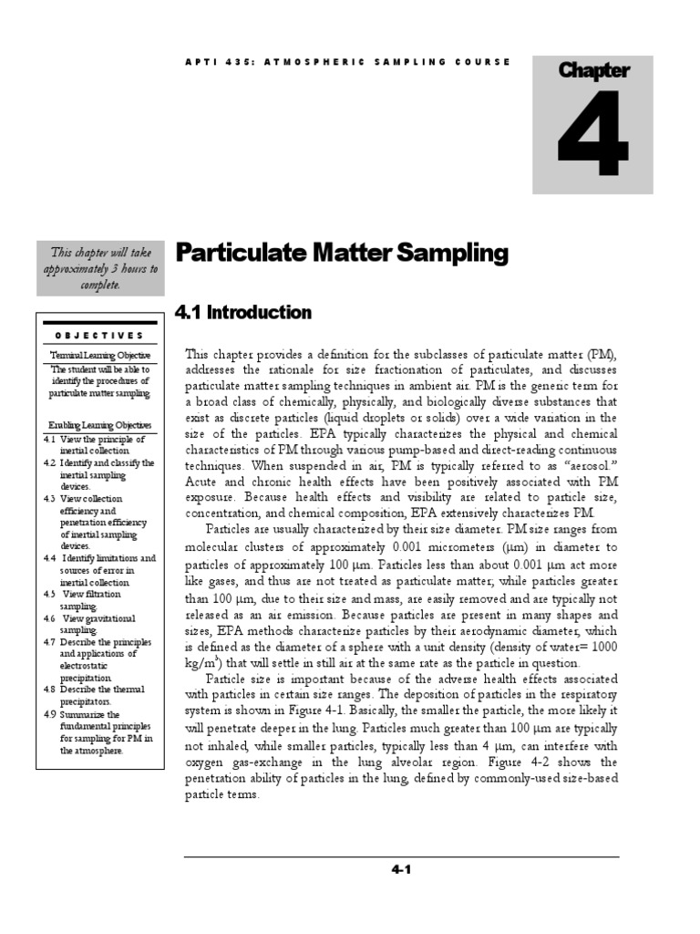 Particulate Matter Sampling PDF | PDF | Aerosol | Particulates