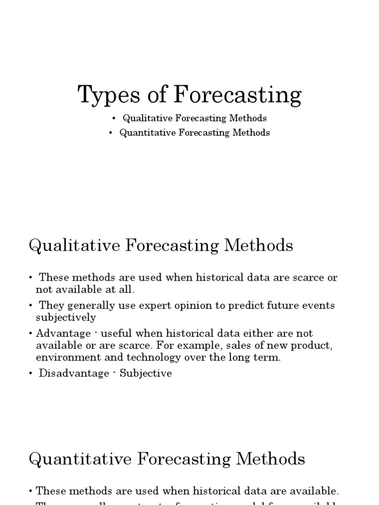 Types of Forecasting | PDF | Computers