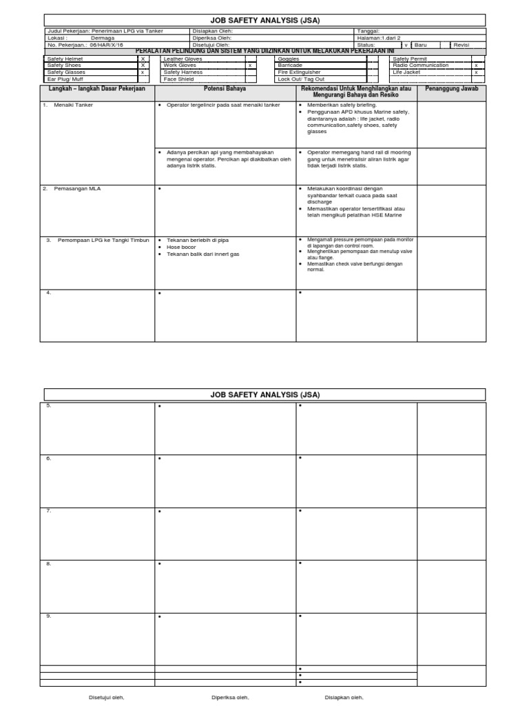 6 D - JSA - Contoh Operasional Forklift | PDF