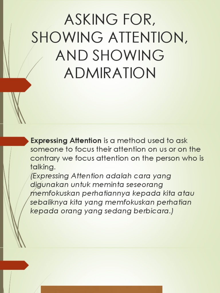 Asking and Showing Attention Techniques | PDF | Language Arts & Discipline