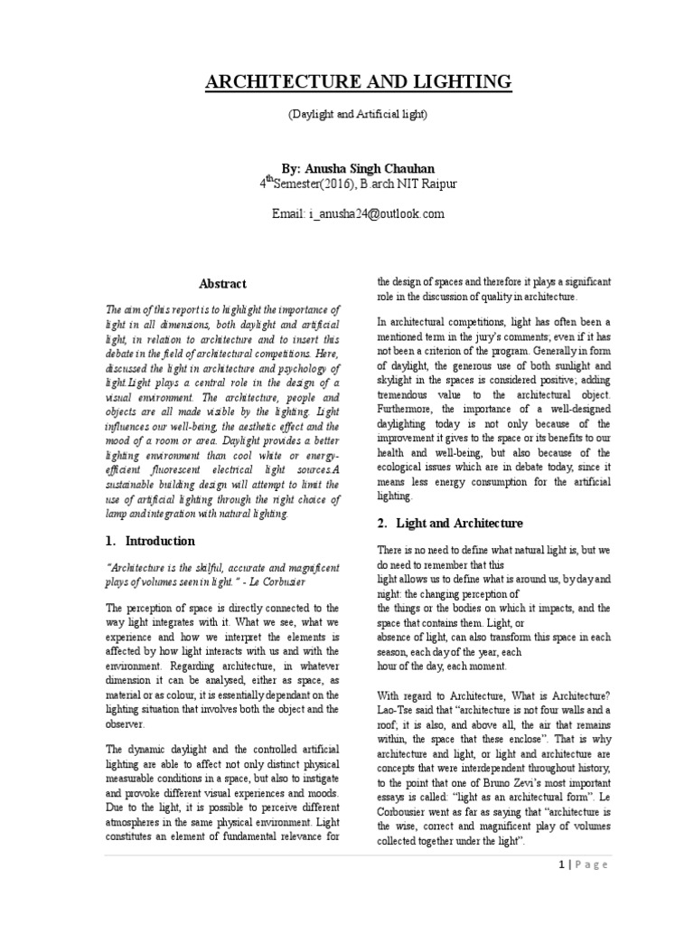 Architecture and Lighting | PDF | Lighting | Window