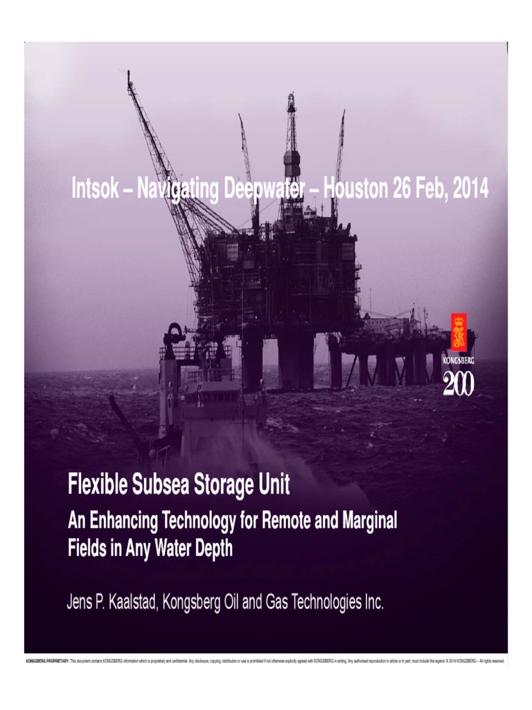 Kongsberg Subsea Storage Unit | PDF | Subsea (Technology) | Volatile ...