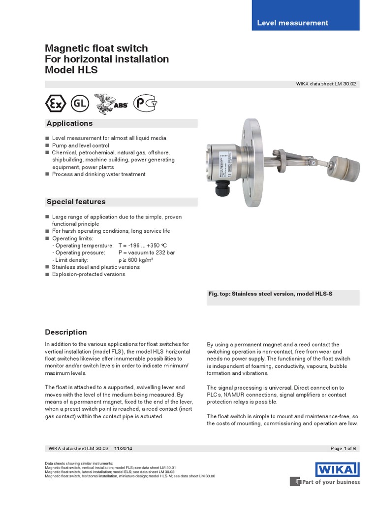 Float Switch | PDF | Switch | Pipe (Fluid Conveyance)