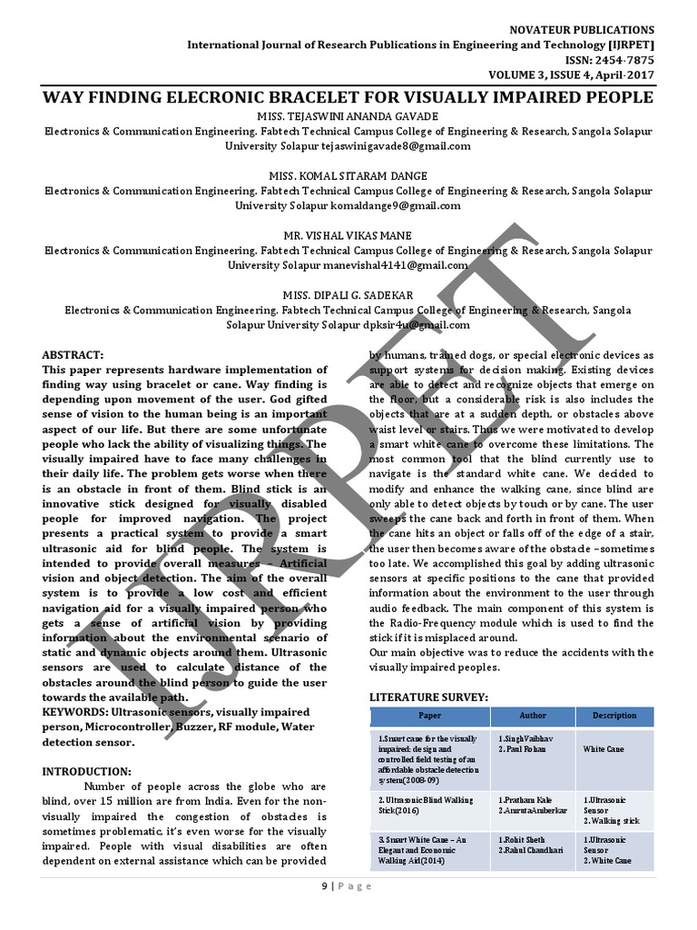 Visually Impaired | PDF | Visual Impairment | Microcontroller