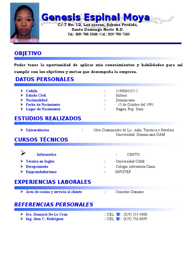 Curriculum Genesis Espinal | PDF | Business | Educación avanzada