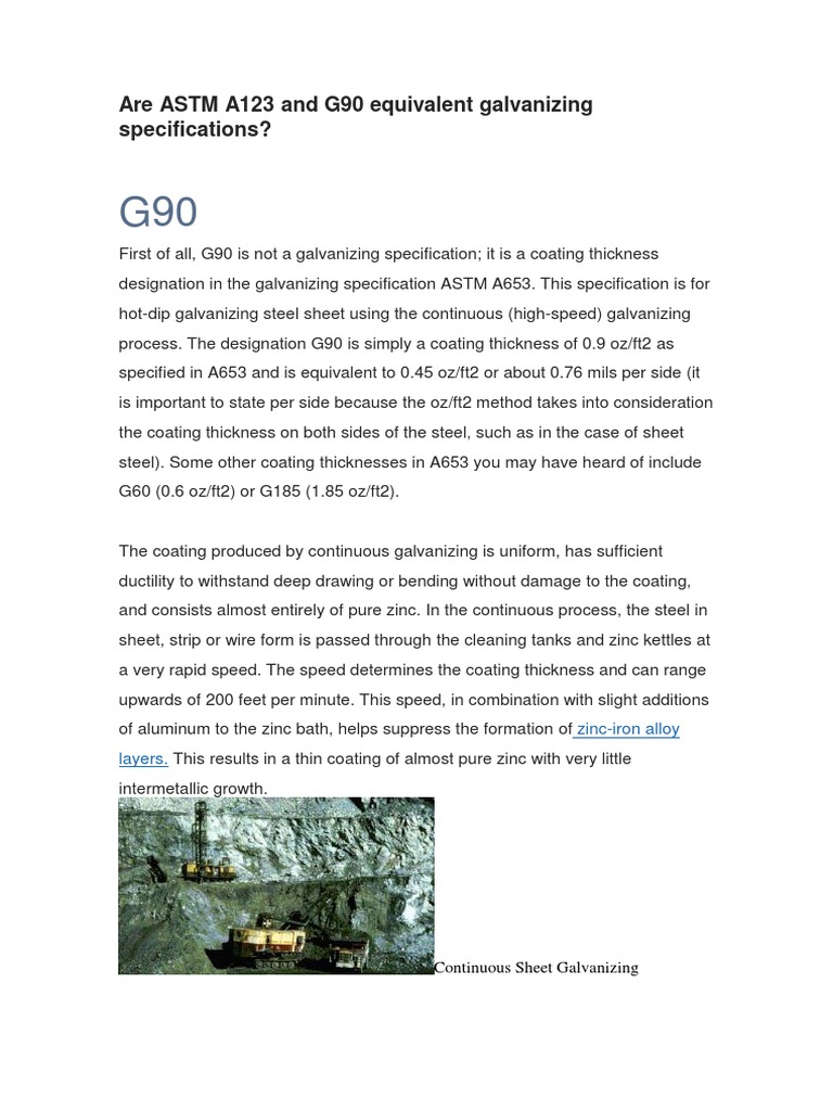 A123 and G90s | PDF | Galvanization | Industrial Processes