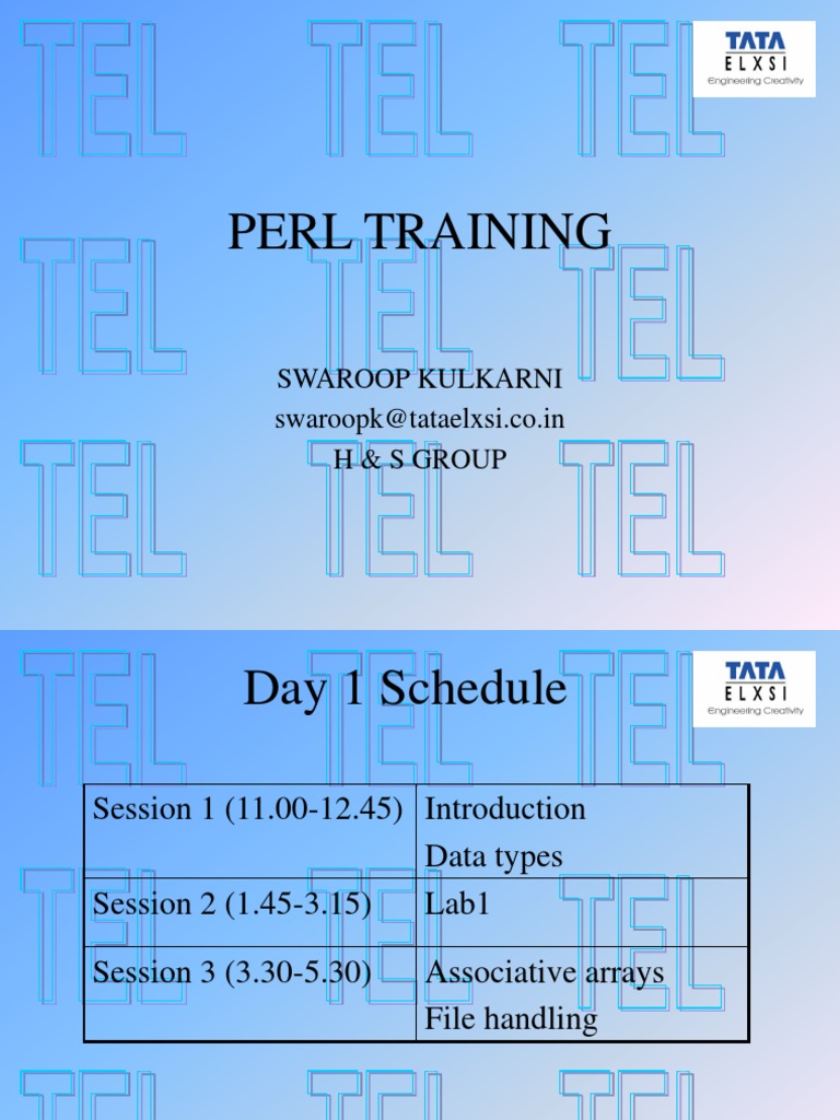 Perl Basics Pdf Array Data Structure Parameter Computer Programming 