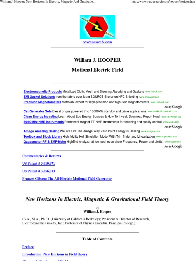William J. Hooper - New Hori.. | PDF | Field (Physics ...