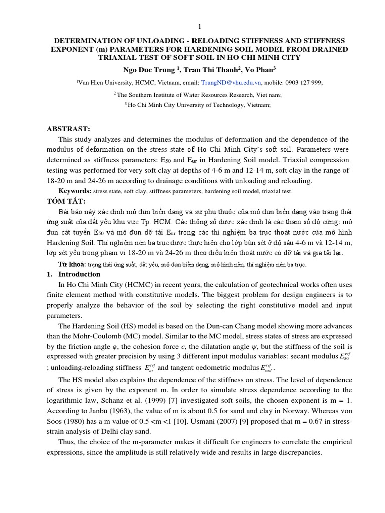 Ngo Duc Trung - Determination of Unloading - Reloading Stiffness and ...