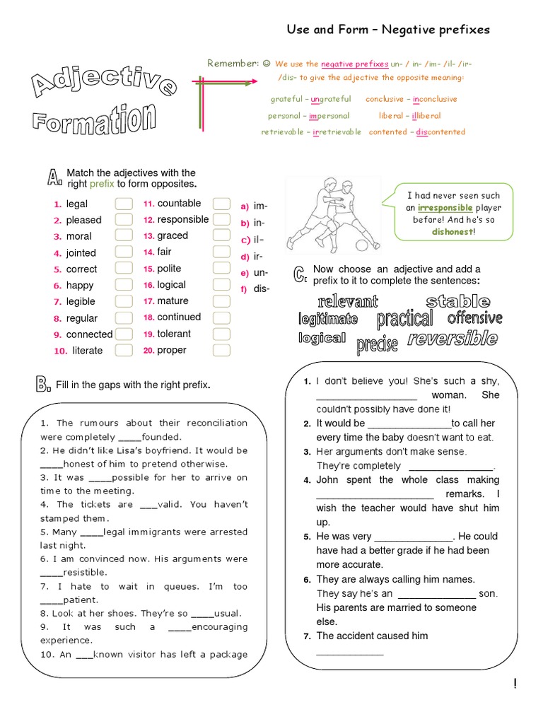 Use and Form - Negative Prefixes: Prefix | PDF