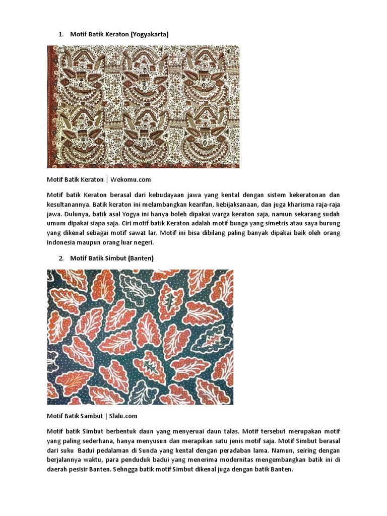 Motif Batik Keraton | PDF | Griya & Taman