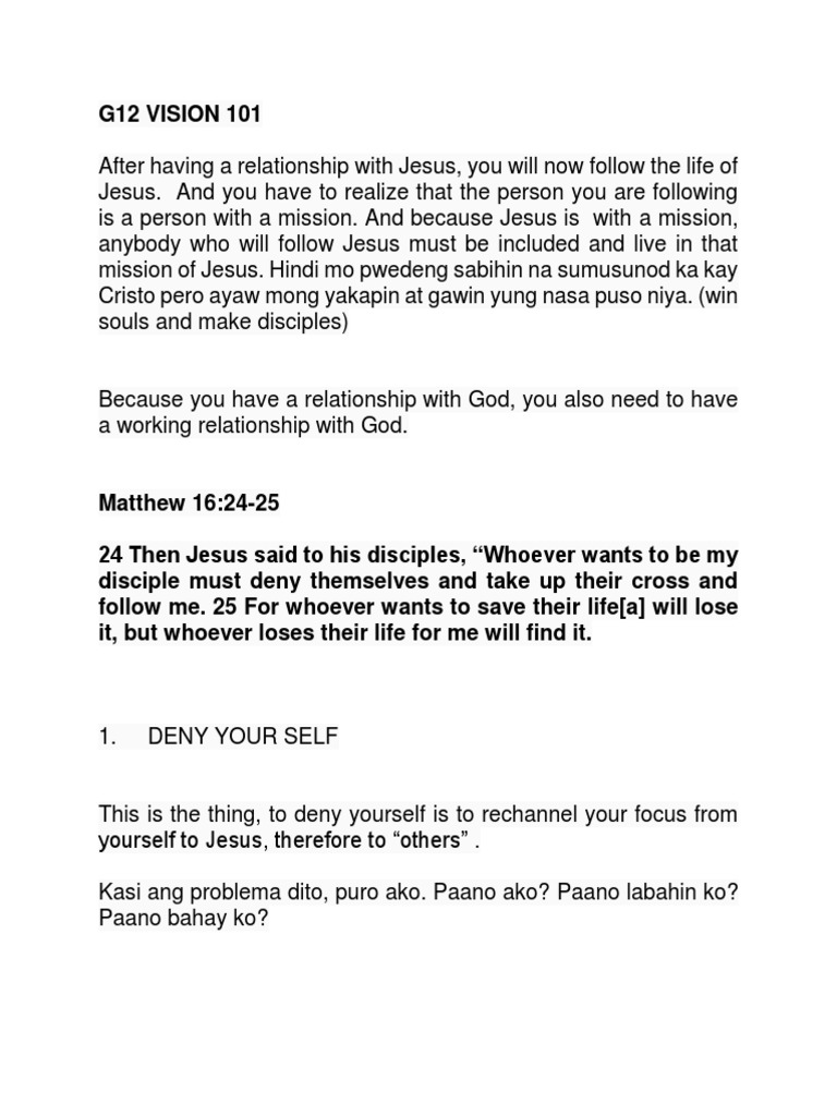 g12 Vision Casting | PDF | Disciple (Christianity) | Evangelism