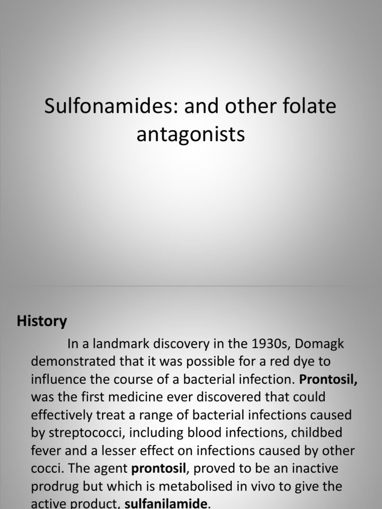 Sulfonamides ppt | Pharmacology | Drugs
