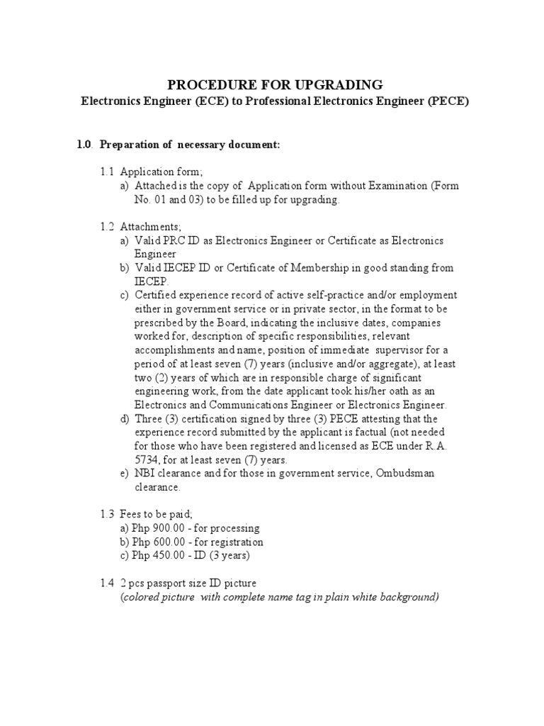 PECE Upgrade Procedure for ECEs | PDF | Government | Business