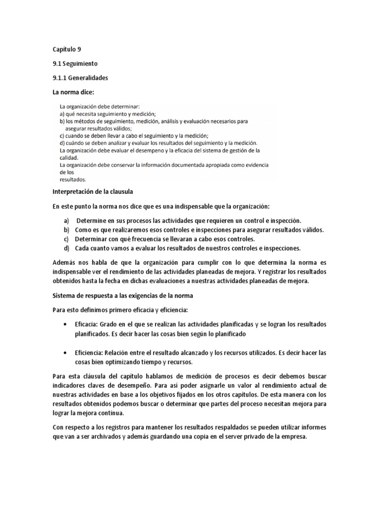 Capítulo 9-IsO 9001 | PDF | La satisfacción del cliente | Calidad (comercial)