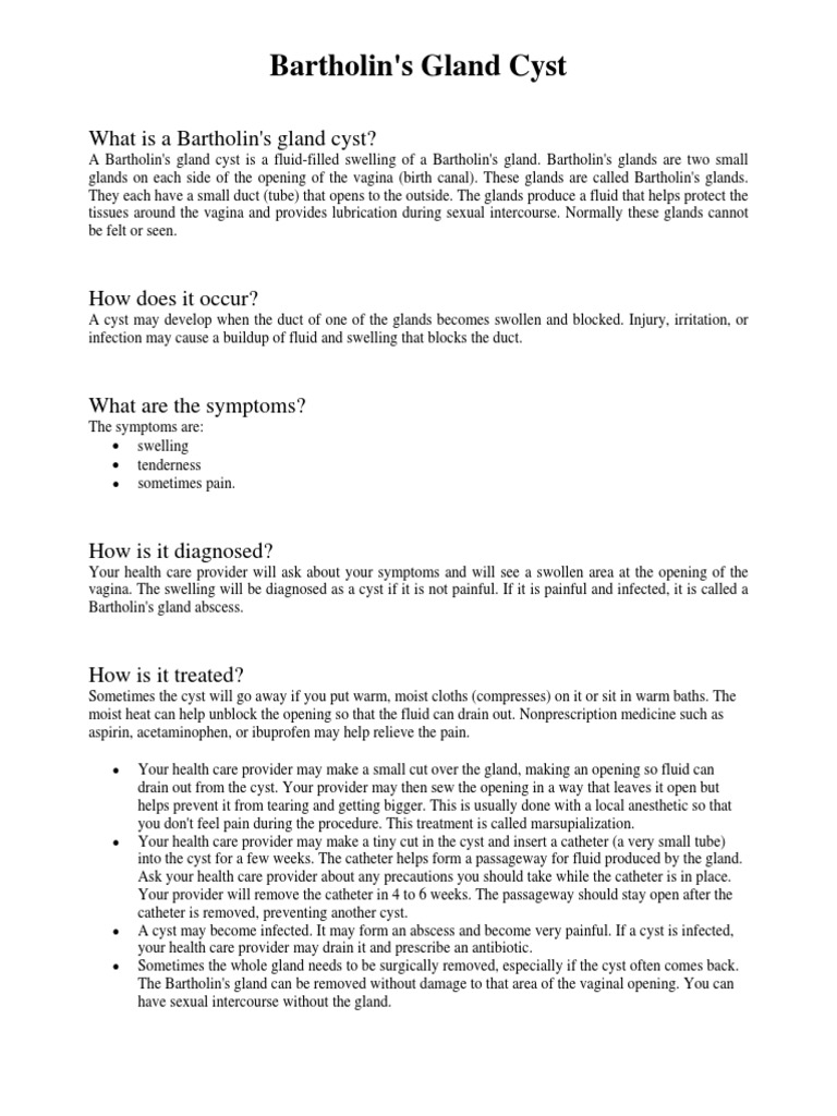 Bartholin Cyst PDF | PDF